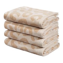 Handtuch Set OTTO HOME "Anna Leopardmuster, 4-tlg Handtuch-Set, 50x100cm, 100% Baumwolle", sand, natur, 4 Stk., Frottiervelours, Frottiervelours, Obermaterial: 100% Baumwolle, Handt&uuml;cher, Handtuch Set, Handt&uuml;cher, weich, saugstark, modern, Leo, Animal Print