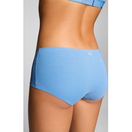 Puma Damen Panty "Puma WOMEN INVISIBLE COTTON MINI SHORTS 2P", Gr. XL, blau, Jersey, Obermaterial: 88% Baumwolle, 12% Elasthan, Unterhosen, nahtlose