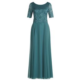 Abendkleid Vera Mont "Abendkleid mit Spitze", Damen, Gr. 44, EURO, gr&uuml;n (schwarz emerald), 100% Polyester PES., Kleider Abendkleid
