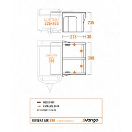 Vango Riviera Air 390 Elements All Season aufblasbares Ganzjahresvorzelt - Teilvorzelte