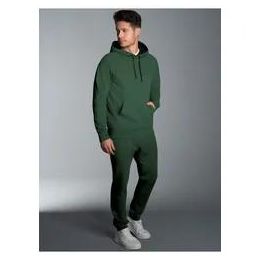 Jogginganzug TRIGEMA "TRIGEMA Jogginganzug aus Biobaumwolle", Herren, Gr. XL, gr&uuml;n (efeu), Single Jersey, 75% Baumwolle (Biobaumwolle kbA), 25% Baumwolle (recycelt), Sportanz&uuml;ge Jogginganzug