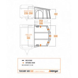 Vango aufblasbares Vorzelt f&uuml;r Wohnwagen Tuscany Air 500 Elements ProShield - Teilvorzelte