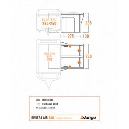 Vango Riviera Air 330 Elements ProShield aufblasbares Reisevorzelt - Teilvorzelte