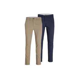 Jack & Jones Skinny-fit-Jeans JACK & JONES "Jeans JPSTMARCO JJDAVE 2PK", Herren, Gr. 34, N-Gr, beige (beige, blau), Obermaterial: 98% Baumwolle CO. 2% Elasthan EL., Jeans Skinny-fit-Jeans