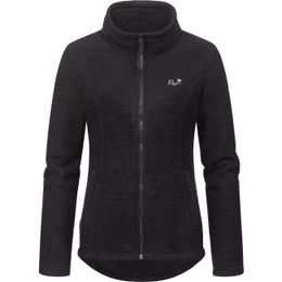 Kapuzensweatjacke Ragwear "Strickjacke Liram Melange", Damen, Gr. XXL, schwarz, Obermaterial: 56% Baumwolle CO. 44% Polyester PES. Futter: 100% Polyester PES., Sweatjacken Kapuzensweatjacke