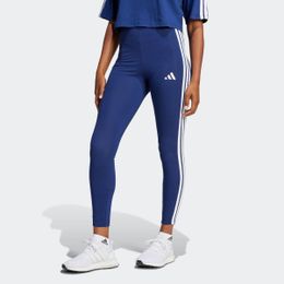 Damen Trainingstights "ESSENTIALS 3-STREIFEN COTTON LEGGINGS", blau, Gr. XL, adidas Sportswear, Obermaterial: 90% Baumwolle, 10% Elasthan, Hosen,