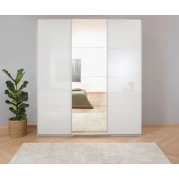 Schwebet&uuml;renschrank Rauch "Kleiderschrank Schrank Garderobe KOLUNA Hochglanz-Front und Spiegel", wei&szlig; (alpinwei&szlig;, hochglanz wei&szlig;), B:203cm H:229cm T:62cm, Holzwerkstoff, Schr&auml;nke, Schwebet&uuml;renschrank, inkl. 2 Innenschubladen sowie extra Einlegeb&ouml;den MADE IN GERMANY
