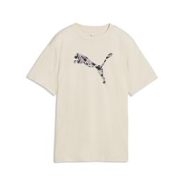 Puma Jungen T-Shirt "Essentials Graphics Animal T-Shirt M&auml;dchen"alpine snow wei&szlig;, Gr. 128, bedruckt, Obermaterial: 100% Baumwolle; Rippe: 80%