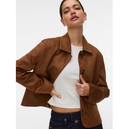 V&eacute;ro Moda Kurzjacke VERO MODA "VMJOSE KELLY SHORT JACKET GA NOOS", Damen, Gr. M, cognac, Web, Obermaterial: 90% Polyester, 10% Elasthan, unifarben, kurz, Jacken Kurzjacke