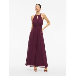 Maxikleid Vila "VIMILINA HALTERNECK MAXI DRESS - NOOS", Damen, Gr. 38, N-Gr, fig detail:elastic, Web, Obermaterial: 100% Polyester, unifarben, regular fit kn&ouml;chellang, Neckholder, Kleider Maxikleid, Sommerkleid