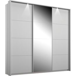 Schwebet&uuml;renschrank Rauch "Kleiderschrank Schrank Garderobe Schlafzimmerschrank Ankleide KEPAN", grau (seidengrau), B:211cm H:213cm T:64cm, Holzwerkstoff, Schr&auml;nke, Schwebet&uuml;renschrank, inkl. Schubladeneinsatz und Passepartout MADE IN GERMANY