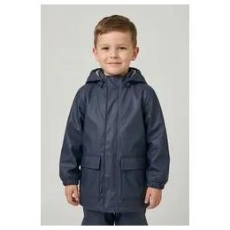 Regenjacke Wheat "Rainwear Ola Set", Jungen, Gr. 98, blau (ink), Web, Obermaterial: 100% Polyester, unifarben, normal ca. Mitte Oberschenkel, elastischer Bund, Jacken Regenjacke, mit passender Regenhose, wasserdicht und schmutzabweisend
