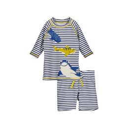 Shirt & Shorts Blue Seven, Jungen, Gr. 92 (98), ultramarin, Jersey, Obermaterial: 85% Polyester, 15% Elasthan, bedruckt, geringelt, gestreift, KOB Set-Artikel Shirt & Shorts, Beach-Set f&uuml;r den Strandurlaub