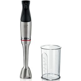 Bosch Stabmixer "ErgoMaster Serie 6 MSM6M810, 4 Klingen, Mixfu&szlig; Edelstahl, schwarz", schwarz (edelstahl, schwarz), B:6cm H:39,5cm T:7,8cm, Mixer, Becher, gro&szlig;er Bedienhebel, Keramikkupplung, 10 J Motorgarantie, Stabmixer