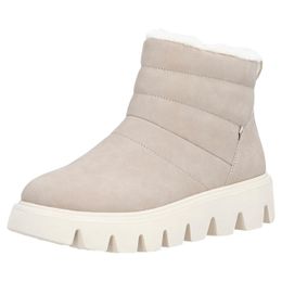 Winterboots RIEKER SPORT, Damen, Gr. 39, hellbeige, Nubukleder, unifarben, Schuhe Winterboots, Schlupfboots, Stiefelette mit herausnehmbarer Soft-Einlage