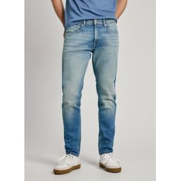 Tapered-fit-Jeans Pepe Jeans "TAPERED JEANS", Herren, Gr. 32, L&auml;nge 34, blau (tinted), Denim/Jeans, Obermaterial: 99% Baumwolle, 1% Elasthan, gerade, unten schmal lang, Jeans Tapered-fit-Jeans