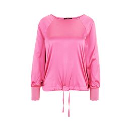 Satinbluse Zero "Satinbluse mit Strickb&uuml;ndchen", Damen, Gr. 40, pink (raspberry velvet), Obermaterial: 96% Polyester PES. 4% Elasthan EL., Blusen Satinbluse