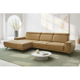 Ecksofa DIE PLANBAR "PN-EM22041 L-Form", gelb (kurkuma), B:335cm H:89cm T:188cm, Sofas, Ecksofa, wahlweise motorisches Canape oder Sitztiefenverstellung