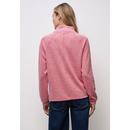 Street One Damen Langarmshirtracing rot meliert, Gr. 42, unifarben, Stoff, 58% Viskose, 39% Polyester, 3% Elasthan, Shirts, im Melange Look