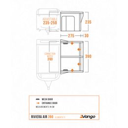 Vango Riviera Air 390 Elements ProShield aufblasbares Reisevorzelt - Teilvorzelte