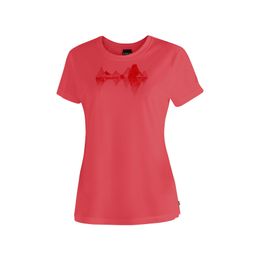 T-Shirt Maier Sports "Tilia Pique W", Damen, Gr. 48, rot (hellrot), 100% Polyester, Rundhals, Shirts T-Shirt, Damen Kurzarmshirt, leichtes Sommer Funktionsshirt, Rundhals, Reg Fit