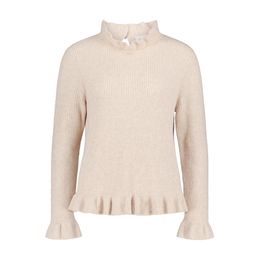Strickpullover Cartoon "Strickpullover mit Stehkragen", Damen, Gr. 42, beige (light beige melange), Obermaterial: 57% Polyester Pol. recyc.. 17% Polyacryl PAN. 16% Baumwolle CO. 6% Elasthan EL. 4% Wolle mw., Pullover Strickpullover