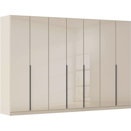 Dreht&uuml;renschrank OTTO HOME "Kleiderschrank Kleiderschr&auml;nke Schrank Garderobe AGORDO mit Glasfront", beige (beige, glas beige (champagner)), B:315cm H:229cm T:54cm, Holzwerkstoff, Schr&auml;nke, Dreht&uuml;renschrank, durchdachte Innenausstattung, in 8 Breiten und 2 H&ouml;hen MADE IN GERMANY