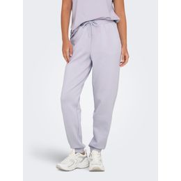 Sweathose Only Play "ONPLOUNGE HW SWEAT PNT - NOOS", Damen, Gr. XL (42), N-Gr, beige (evening haze), Sweatware, Obermaterial: 80% Polyester, 15% Viskose, 5% Elasthan, unifarben, regular fit kn&ouml;chellang, Hosen Sweathose, mit Kordelzug