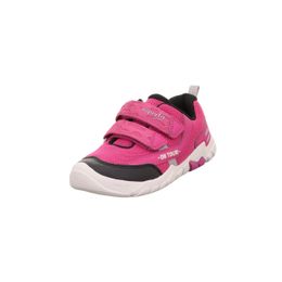 Sneaker Superfit "TRACE WMS: mittel", M&auml;dchen, Gr. 35, fuchsia, schwarz, Lederimitat, Textil, unifarben mit Farbeinsatz, Schuhe Sneaker, Klettschuh, mit herausnehmbarer Einlage, Gr&ouml;&szlig;enschablone zum Download