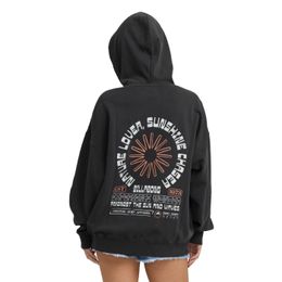 Hoodie Billabong "Sun & Waves", Damen, Gr. S, schwarz sands, Obermaterial: 80% Walkfrottier / 20% Microfaser;, Sweatshirts Hoodie