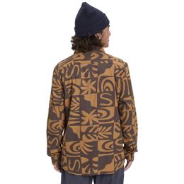 Langarmhemd Quiksilver "Motherfly Printed", Herren, Gr. M, US-Gr&ouml;&szlig;en, almond desert checker, Obermaterial: 100% Walkfrottier;, Hemden Langarmhemd