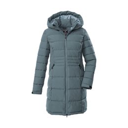 Steppmantel Killtec "KOW 11 WMN QLTD PRK", Damen, Gr. 40, graublau, Obermaterial: 100% Polyester;Futter: 100% Polyester;F&uuml;llung: 100% Polyester, M&auml;ntel Steppmantel, Wasserabweisender Parka mit verstellbarer Kapuze und Kinnschutz