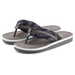 Badezehentrenner Venice Beach "Sandale, Badeschuh, Pantolette, Badelatsche, Flip Flop, Badeschlappe", Damen, Gr. 44, grau, schwarz, Obermaterial: 80% Textilmaterial, 20% Lederimitat. Decksohle: 100% Lederimitat. Futter: 100% Textilmaterial. Laufsohle: 100% Synthetik, gemustert, mehrfarbig, Schuhe Badezehentrenner, Zehentrenner mit wasserabweisender und leichter Sohle VEGAN