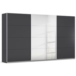 Schwebet&uuml;renschrank OTTO HOME "Kleiderschrank Schrank Schlafzimmerschrank Garderobe AGORDO", grau (graumetallic, griffleisten alufarbig), B:360cm H:210cm T:62cm, Holzwerkstoff, Schr&auml;nke, Schwebet&uuml;renschrank, Top Innenausstattung, in 4 Breiten und 2 H&ouml;hen MADE IN GERMANY