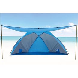 Strandmuschel EXPLORER "Strandmuschel mit Sonnendach", blau, Zelte, B/H/L: 120cm x 120cm x 270cm, Strandmuschel, B:120cm H:120cm L:270cm