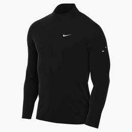 Laufshirt Nike "M NK DF STRIDE HZ MIDLAYER", Herren, Gr. M, schwarz (schwarz, reflective silv), Obermaterial: 88% Polyester, 12% Elasthan, normal, Rundhals, Shirts Laufshirt