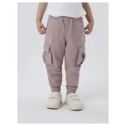 Jogginghose name it "NMNOLI f&uuml;r Unisex mit elastischem Bund und schlichtem Look", M&auml;dchen, Gr. 110, N-Gr, rosa (deauville mauve), Sweatware, Obermaterial: 60% Baumwolle, 40% Polyester, unifarben, normal normal, Hosen Jogginghose, regular fit, uni, elastischer Bund