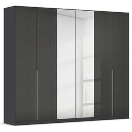 Dreht&uuml;renschrank OTTO HOME "Kleiderschrank Schrank Garderobe AGORDO mit Dekor- oder Hochglanzfront", grau (graumetallic, effektgrau hochglanz), B:271cm H:229cm T:54cm, Holzwerkstoff, Schr&auml;nke, Dreht&uuml;renschrank, durchdachte Innenausstattung, in 8 Breiten und 2 H&ouml;hen MADE IN GERMANY