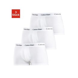 Trunk "Low Rise Trunk 3 PACK", Herren, Gr. S (5), 3 Stk., wei&szlig;, Obermaterial: 95% Baumwolle, 5% Elasthan, Calvin Klein Underwear, Unterhosen Trunk, mit wei&szlig;em Webbund, Topseller