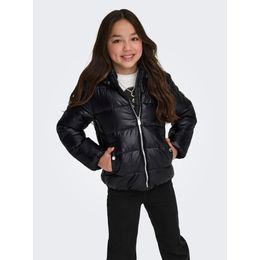 Steppjacke KIDS Only "KOGNEWEMMY SAVANNAH JACKET OTW NOOS", M&auml;dchen, Gr. 128, schwarz, Obermaterial: 100% Nylon, unifarben, regular fit, Jacken Steppjacke