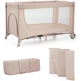 Baby-Reisebett Kinderkraft "JOY 2", Baby, Gr. Liegefl&auml;che B/L: 60cm x 120cm, kein H&auml;rtegrad, beige, Kunststoff, Polyester, Babybetten Baby-Reisebett