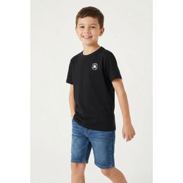 T-Shirt Converse "CNVB DISSECTED CTP EMBRO TEE", Jungen, Gr. 164/170 (176), schwarz, Obermaterial: 60% Baumwolle, 40% Polyester, Rundhals, Shirts T-Shirt, f&uuml;r Kinder, sportlicher Stil, Kurzarmdesign, Rundhalsausschnitt