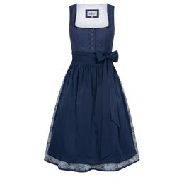 N&uuml;bler Dirndl N&Uuml;BLER "Midi Dirndl Lorena", Damen, Gr. 44, EURO, blau, Obermaterial: 100% Viskose CV., Kleider Dirndl