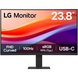LG Curved-LED-Monitor "24U421A", Energieeffizienz: E, schwarz, B:53,63cm H:32,01cm T:4,43cm, Monitore, 24 Zoll Full HD mit USB-C, Curved-LED-Monitor