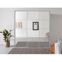 Schwebet&uuml;renschrank Rauch "Kleiderschrank Schrank Garderobe OTELI inkl. 3 Innenschubladen", grau (seidengrau), B:211cm H:233cm T:68cm, Holzwerkstoff, Schr&auml;nke, Schwebet&uuml;renschrank, inkl. Passepartout optional mit Beleuchtung MADE IN GERMANY