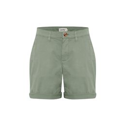 Shorts oxmo "Shorts OXCharline", Damen, Gr. 38, N-Gr, gr&uuml;n (seagrass), Obermaterial: 98% Baumwolle CO. 2% Elasthan EL., Hosen Shorts