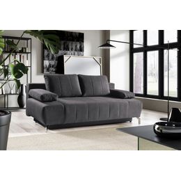 Schlafsofa WERK2 "Troya Bettsofa mit Bettkasten und Federkern, Breite 210cm", grau (anthrazit), B:210cm H:95cm T:95cm, 95% Polyester, 5% Nylon, Sofas, Schlafsofa, 2-Sitzer Sofa und Schlafcouch mit Federkern & Bettkasten