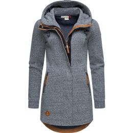 Sweatjacke Ragwear "Sweatjacke Letty Intl.", Damen, Gr. S, blau (blau22), Obermaterial: 54% Polyester PES. 41% Baumwolle CO. 5% Viskose CV. Futter: 54% Polyester PES. 41% Baumwolle CO. 5% Viskose CV., Sweatjacken Sweatjacke