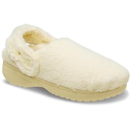 Clog Crocs "Classic Unfurgettable Clog", Damen, Gr. 36, vanille, Croslite&trade;, Textil, Fellimitat, Schuhe Clog, Hausschuh, Freizeitschuh mit schwenkbarem Fersenriemen