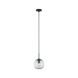Paulmann Pendelleuchte "Ruya E14 max. 20W Glas", schwarz (transparent, schwarz), 1, &Oslash; 15cm H: 150cm, 1 Stk., Leuchten, Pendelleuchte